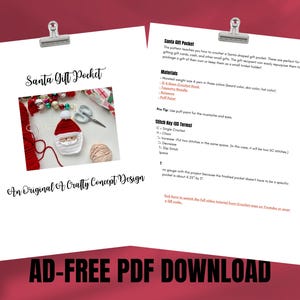 Crochet Santa Gift Pocket Pattern, Crochet Santa Pattern, Crochet ...