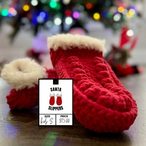 Printable Crochet Christmas Slipper Tags, Product Tags for Crochet ...