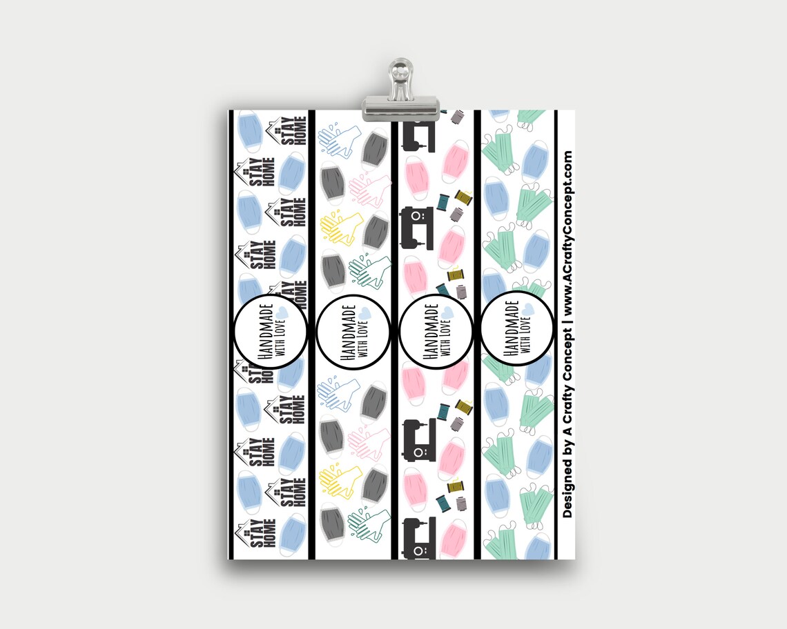 Mask Product Labels Handmade With Love Tags Mask Care Cards - Etsy