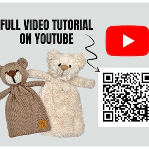 MACHINE KNIT Bear Lovey Pattern- Addi Bear, Addi Knit Pattern, Knitting ...