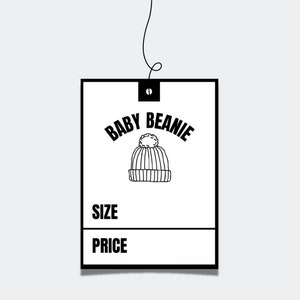 Printable Beanie Tags, Packaging for Crochet Hats, Printable Crochet ...