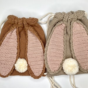 Crochet Bunny Backpack Pattern, Crochet Rabbit Ears Backpack Pattern ...