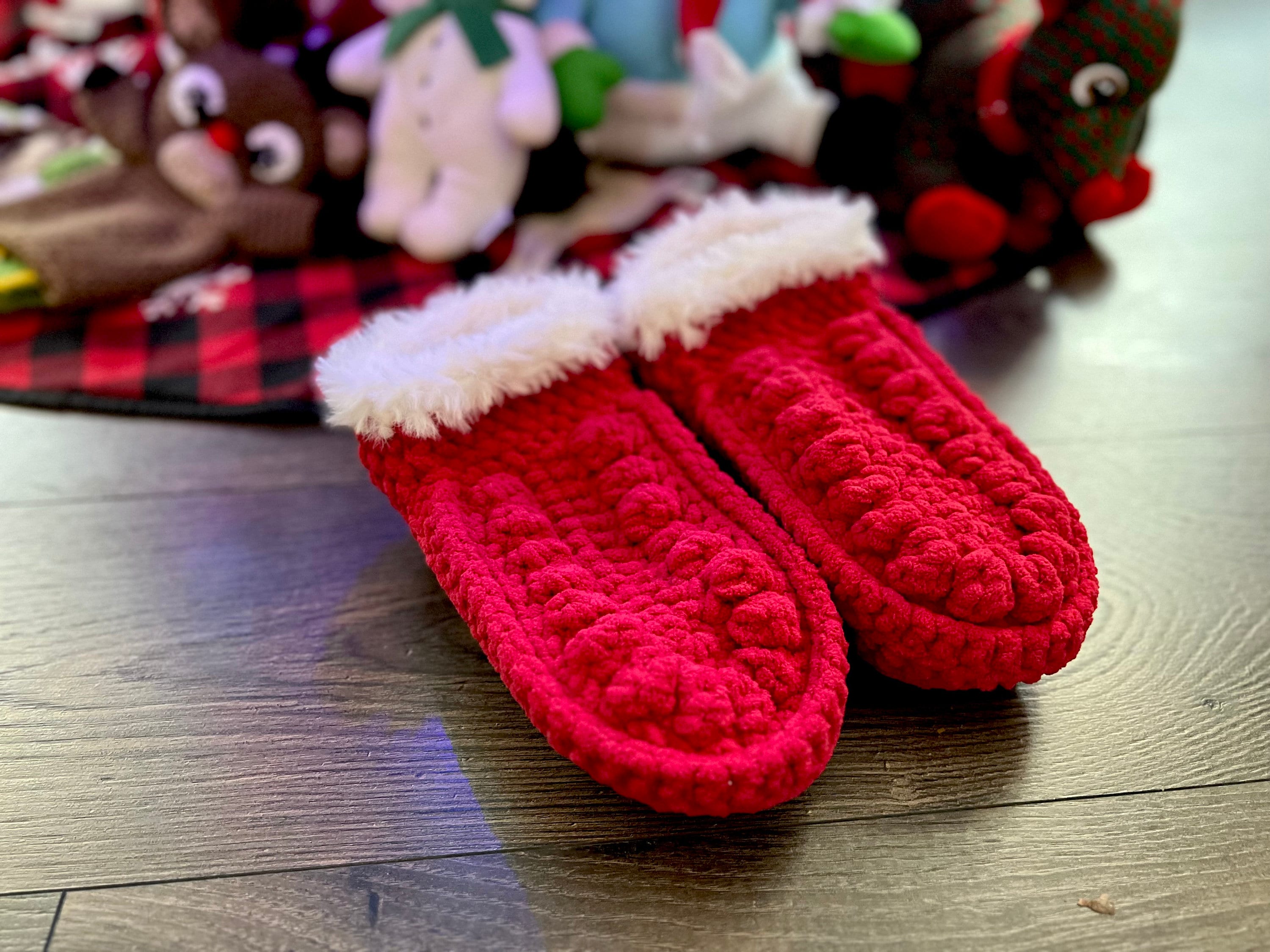 Christmas Slippers, Santa House Slippers, Holiday House Shoes, Santa ...