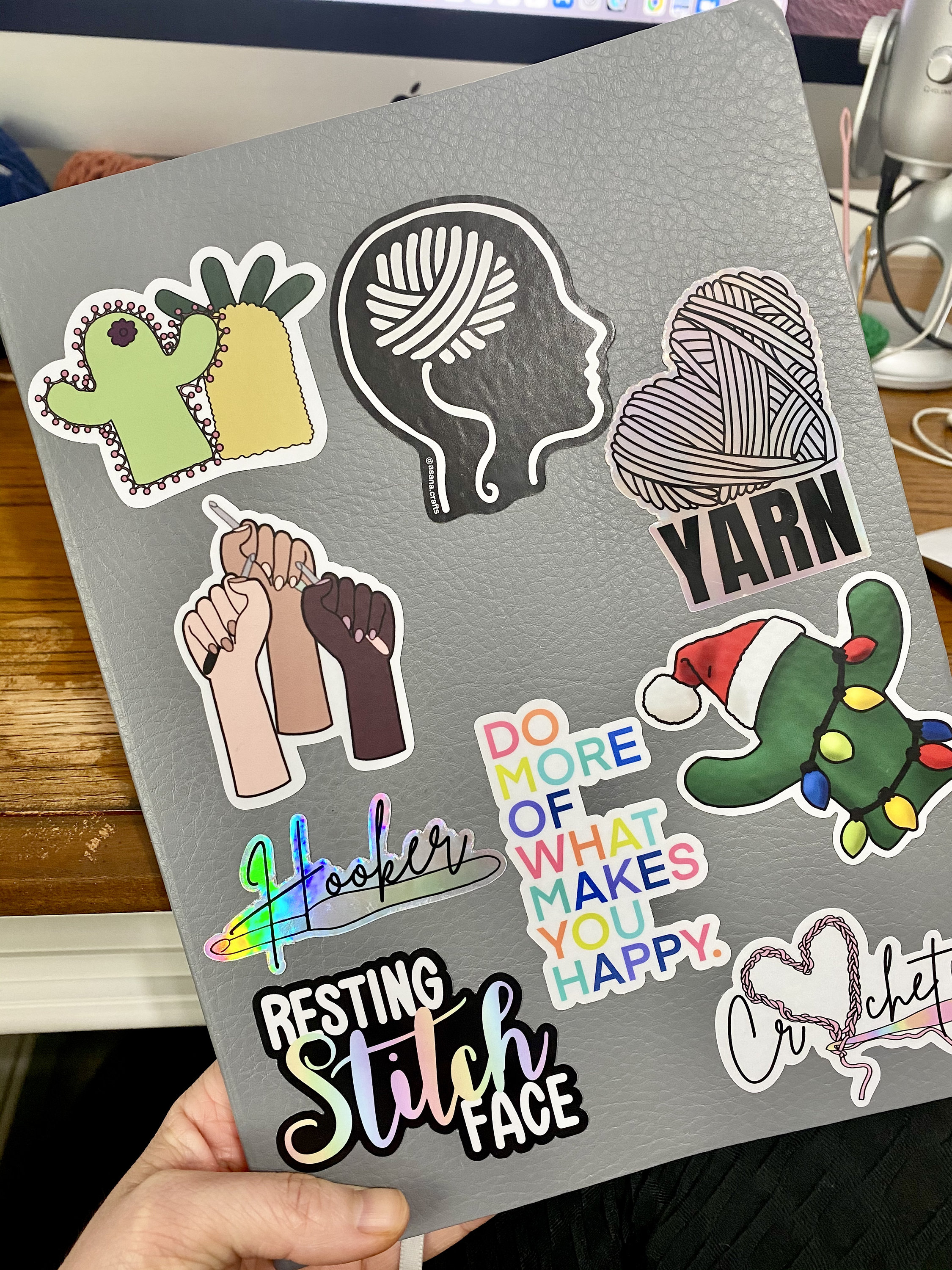 Crochet Fists Sticker, Crochet Hands Sticker, Crochet Hooks Stickers ...