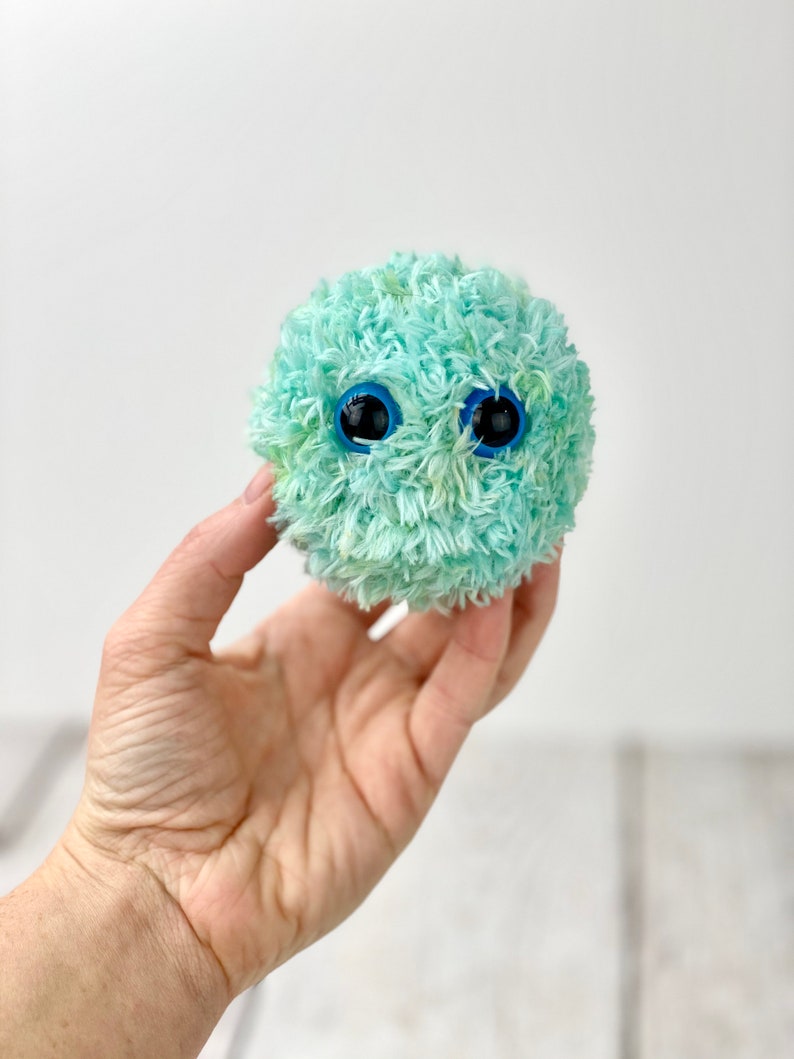 Crochet Fuzzy Monster Pattern, Crochet Worry Pet, Monster Ball, Crochet ...