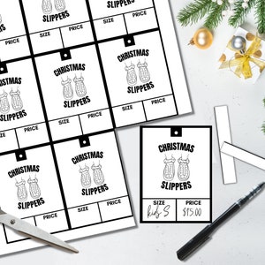 Printable Crochet Christmas Slipper Tags, Product Tags for Crochet ...