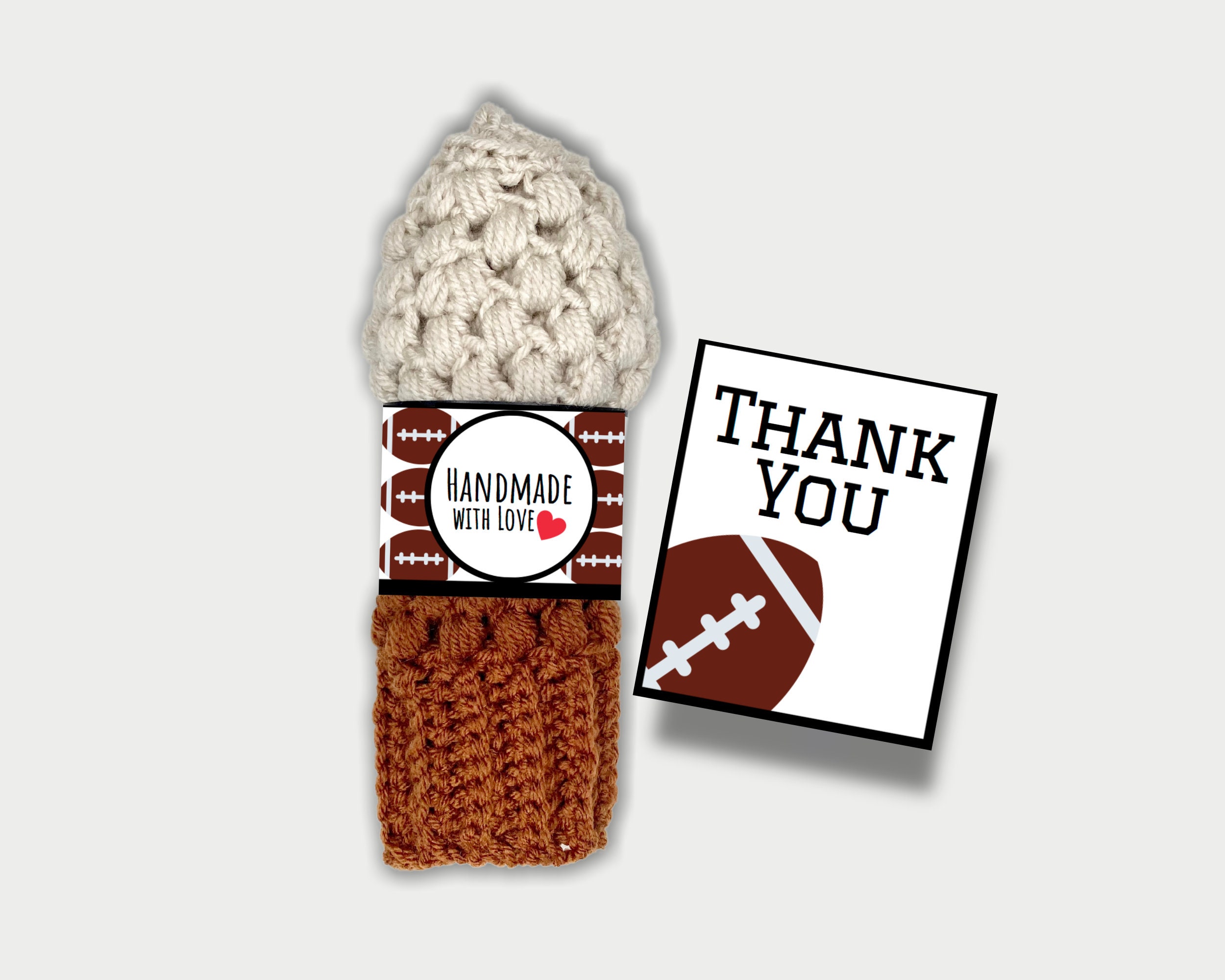 Football Wrap Labels Handmade With Love PDF Download