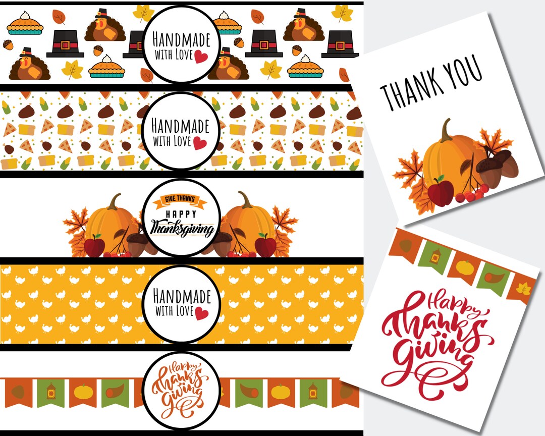 Printable Wrap Labels, Printable Thanksgiving Tags, Thanksgiving Gift ...