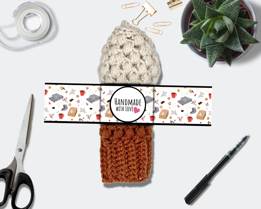 Printable Beanie Tags, Fall Packaging for Crochet, Cozy Label Wraps PDF ...