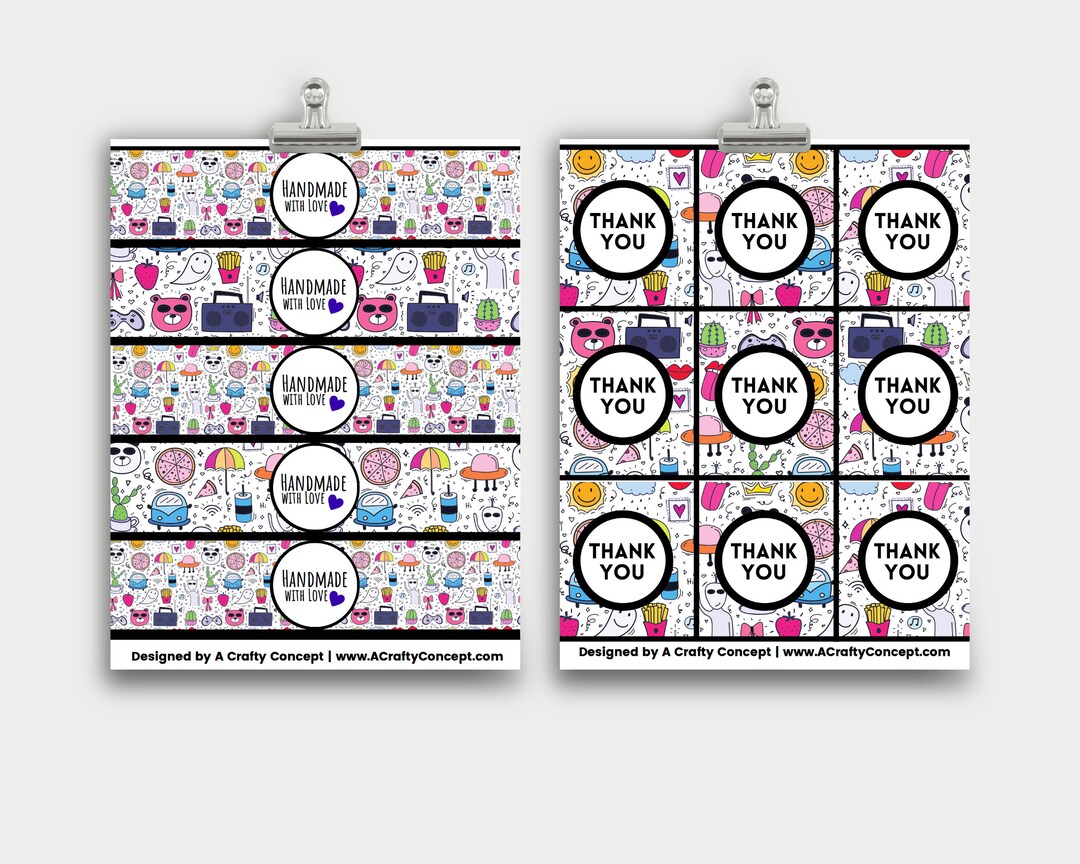 Unique Printable Handmade Labels, PDF Download Product Label, Labels ...