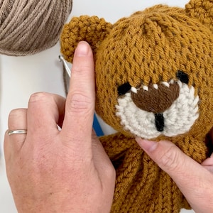 MACHINE KNIT Bear Lovey Pattern- Addi Bear, Addi Knit Pattern, Knitting ...