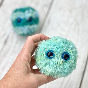 Crochet Fuzzy Monster Pattern, Crochet Worry Pet, Monster Ball, Crochet ...