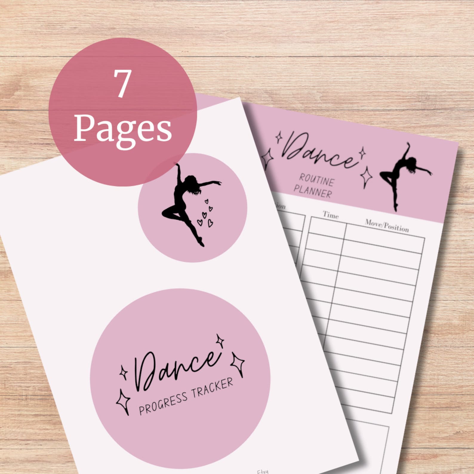 Dance Journal Recital Tracker Printable Bundle, Dancer Fitness Progress ...