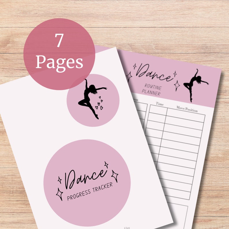Dance Journal Recital Tracker Printable Bundle, Dancer Fitness Progress ...