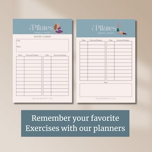Pilates Journal Tracker Printable Pilates Planner Fitness Plan Tracker ...