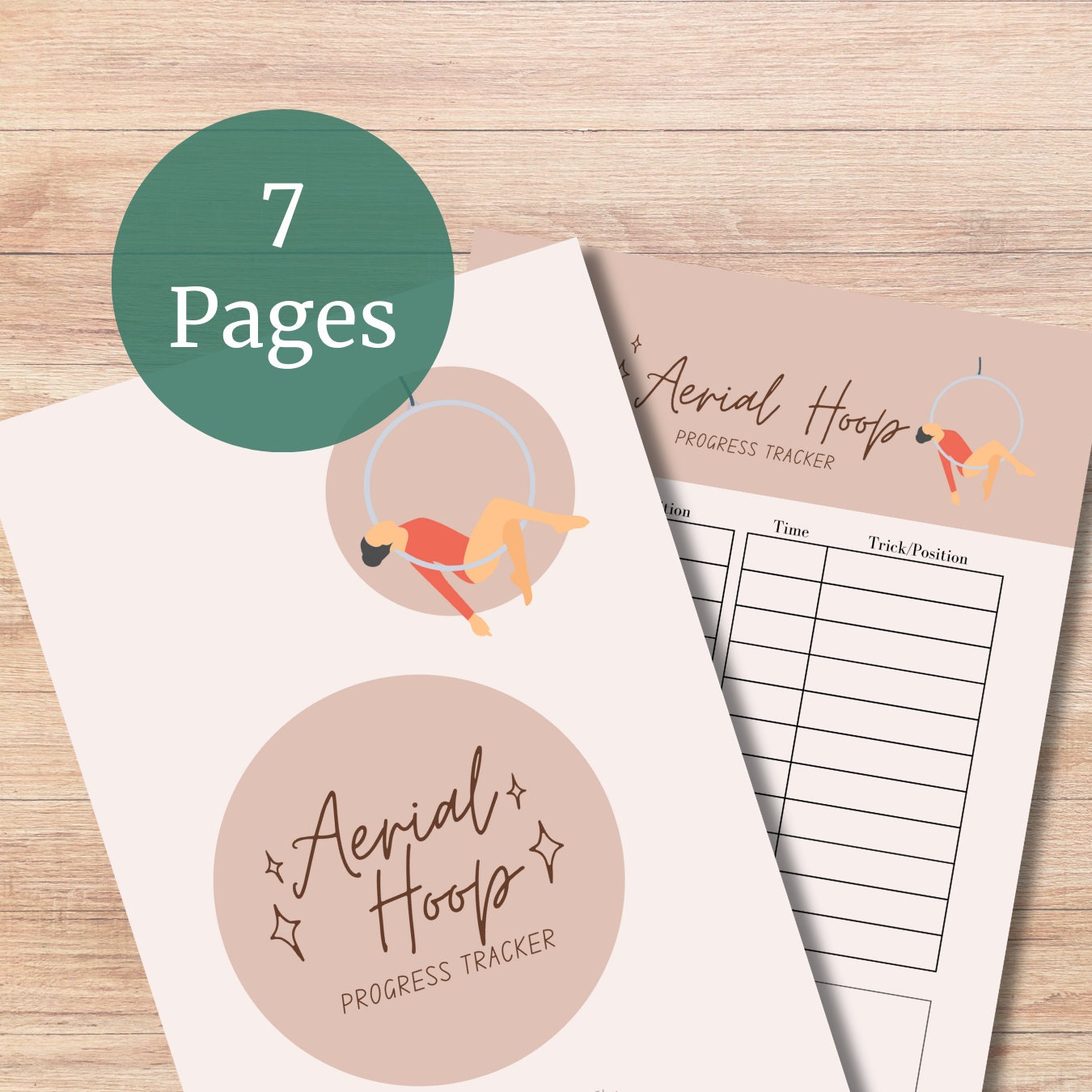 Aerial Hoop Tracker Printable Bundle, Aerialist Dance Progress Fitness ...