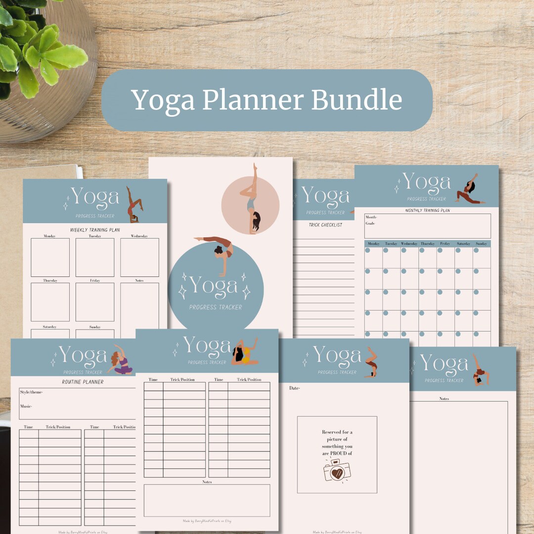 Yoga Journal Tracker Printable Yoga Planner Fitness Plan Tracker Yoga ...