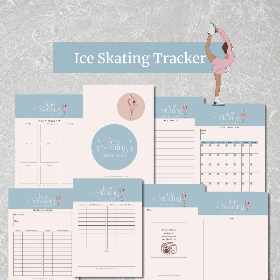 Ice Skating Journal Printable Figure Skating Planner Tracker Ice Skater ...