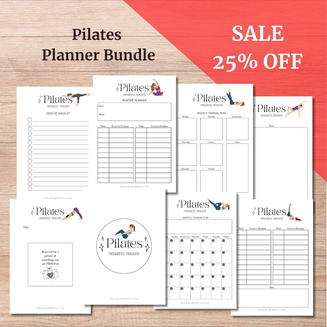 Pilates Journal Tracker Printable Pilates Planner Fitness Plan Tracker ...