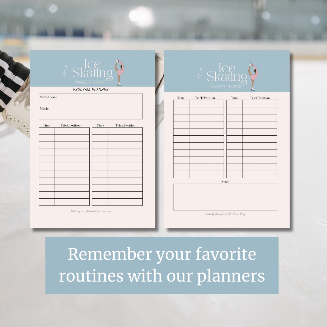 Ice Skating Journal Printable Figure Skating Planner Tracker Ice Skater ...