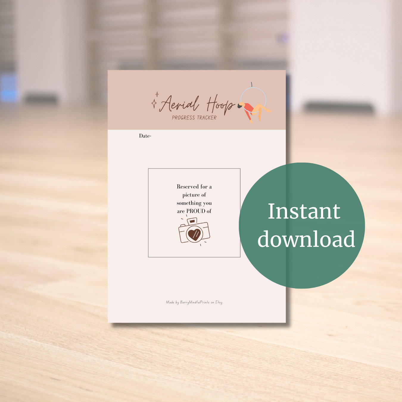 Aerial Hoop Tracker Printable Bundle, Aerialist Dance Progress Fitness ...