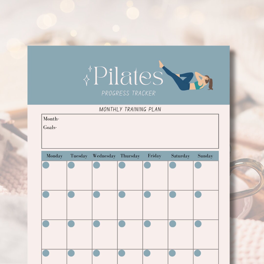 Pilates Journal Tracker Printable Pilates Planner Fitness Plan Tracker ...