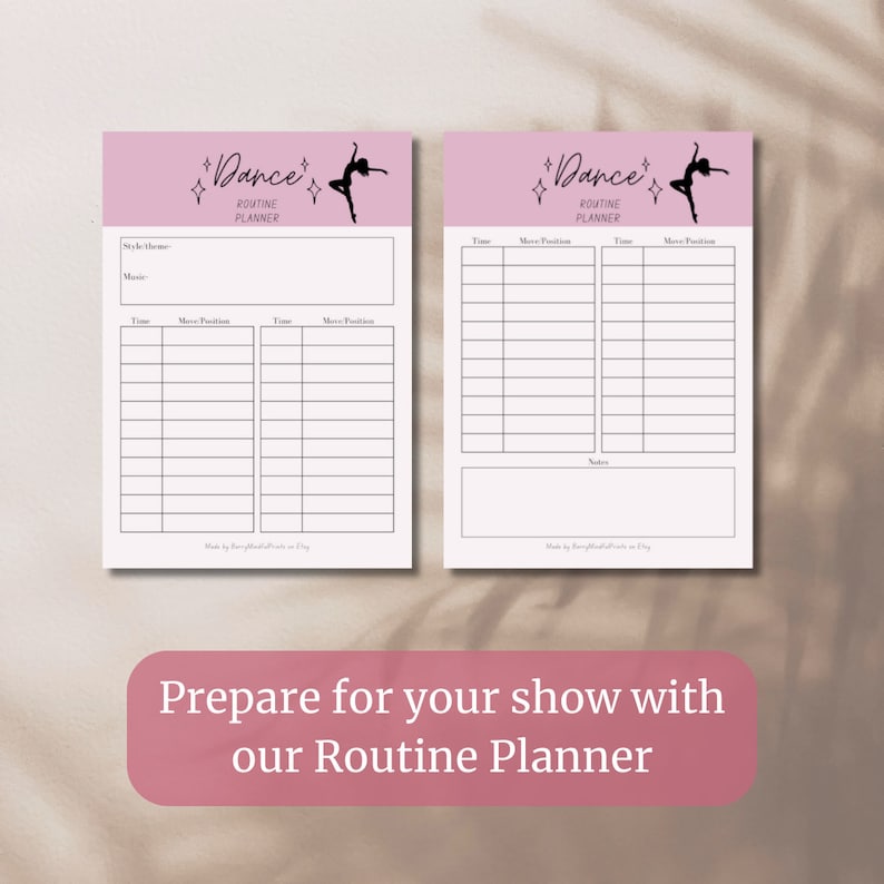 Dance Journal Recital Tracker Printable Bundle, Dancer Fitness Progress ...