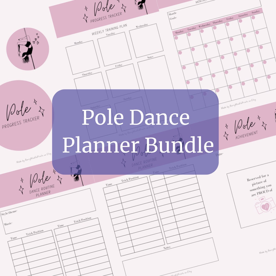 Pole Dance Progress Tracker Printable Bundle Pole Fitness Journal ...