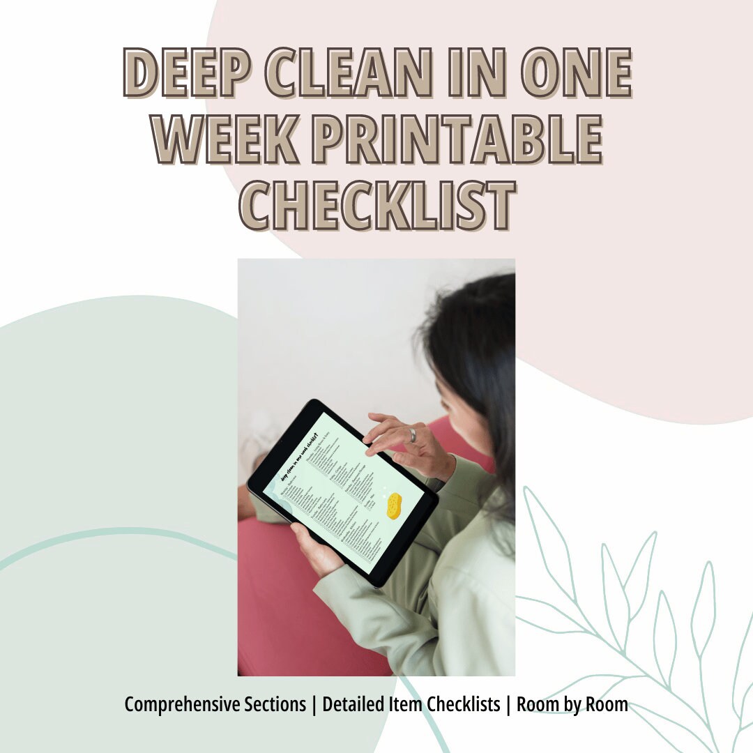 Deep Clean in One Week Printable PDF Checklist - Etsy UK