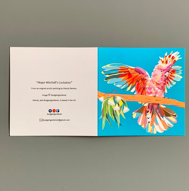 Cockatoo Greeting Card Pink Cockatoo Major Mitchells - Etsy