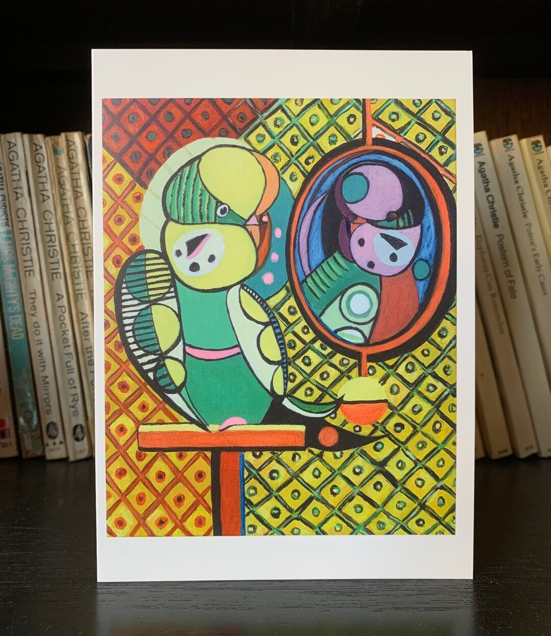 Picasso Budgie Greeting Card, Modern Art Card, Budgie Before A Mirror ...