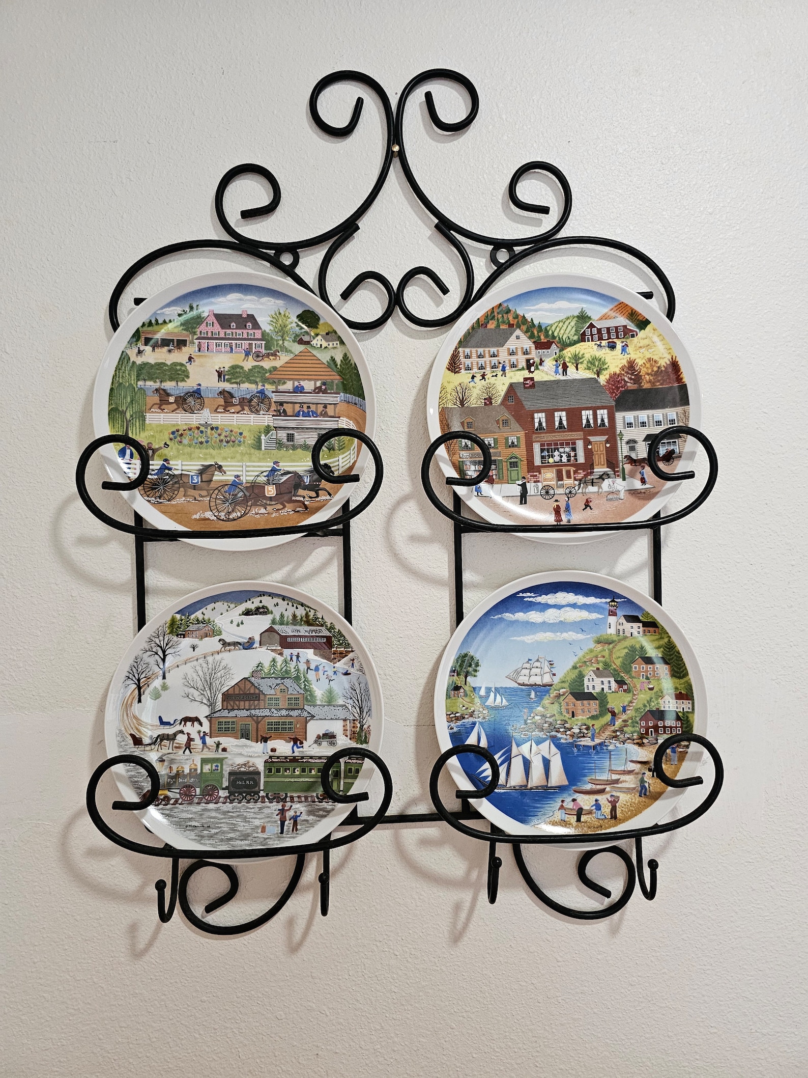 Decorative Metal Tea Cup and Saucer Display, 4 Tea Cup and Saucer ...