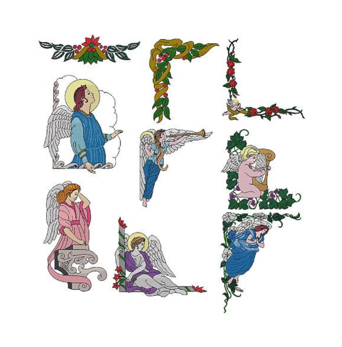 Angel Corners Set 1 Machine Embroidery Designs - Etsy