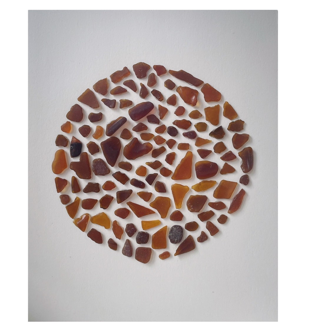 New England Sea Glass Circle Art - Etsy