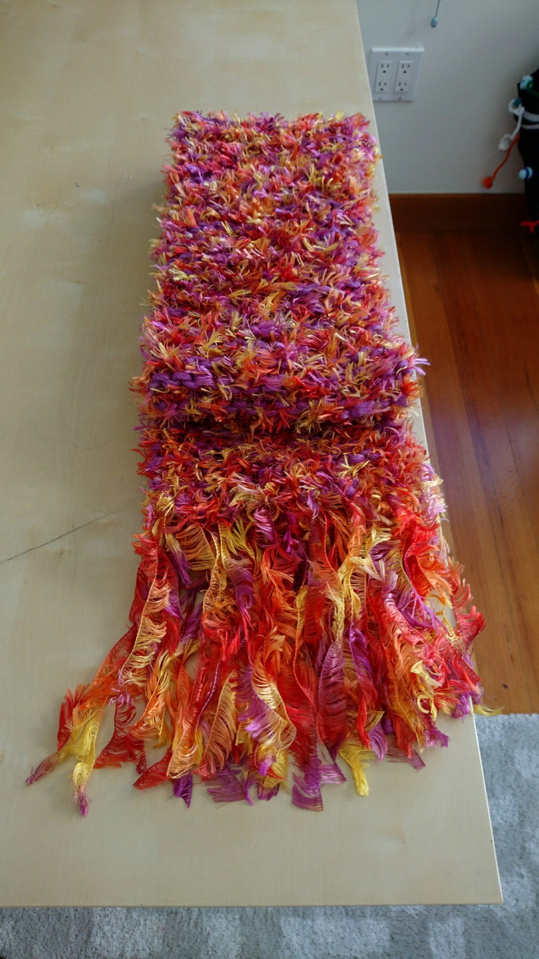 Fiery Magenta Fuzzy Winter Scarf - Etsy España