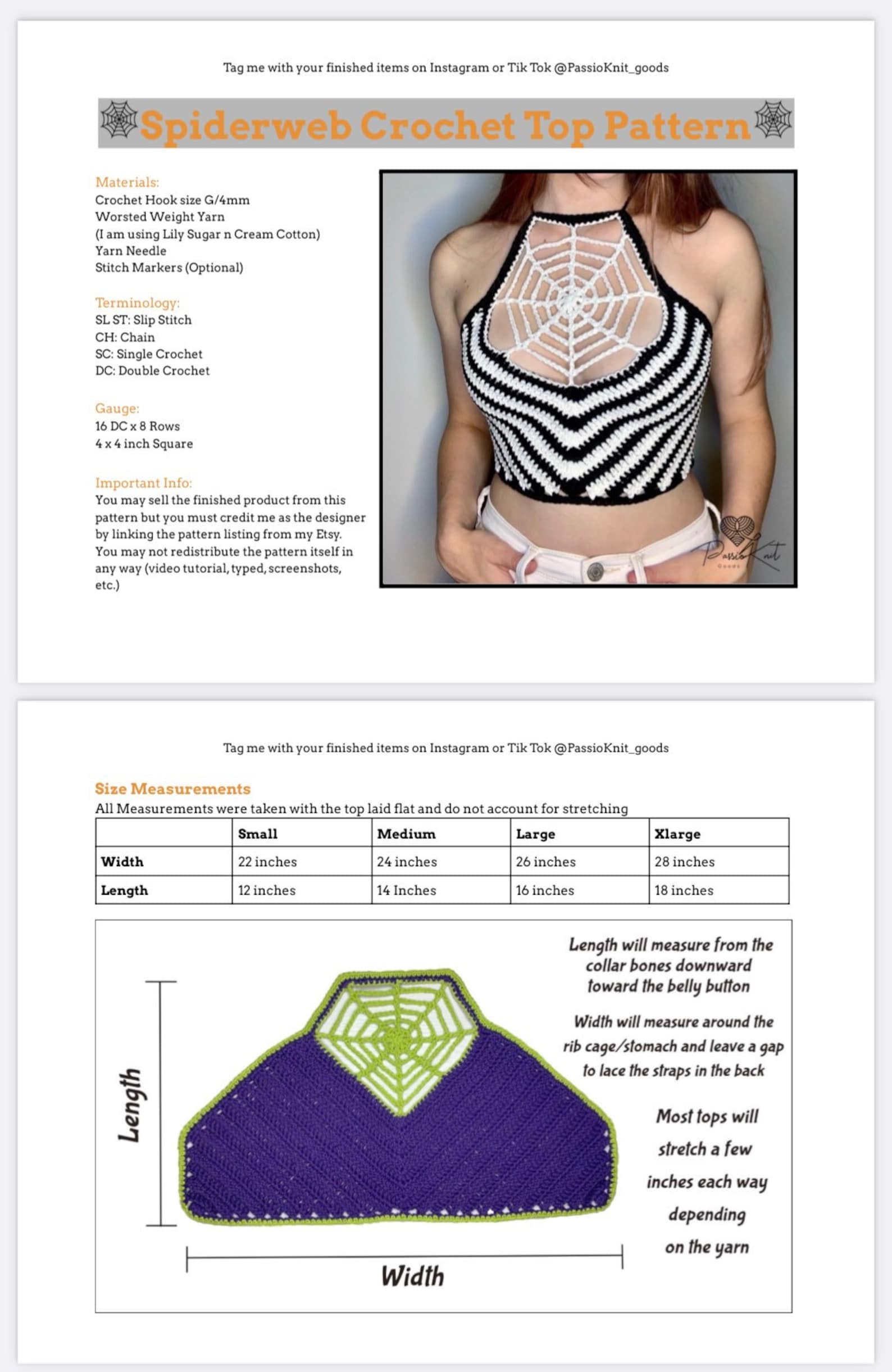 PATTERN the Spiderweb Top Crochet Pattern - Etsy