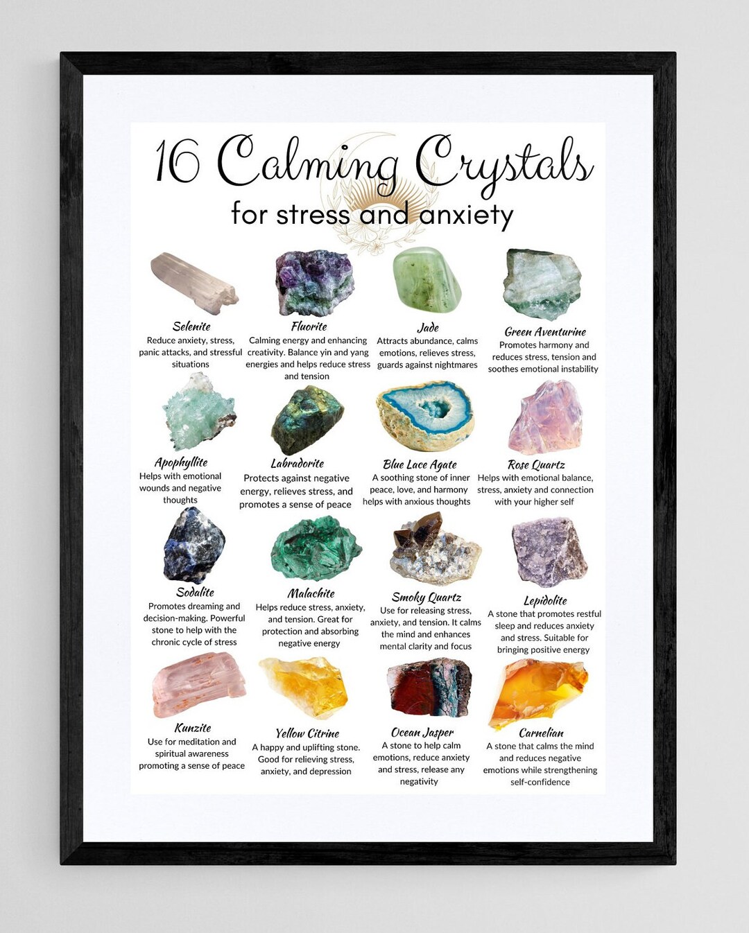 Crystals for Calming Stress and Anxiety Gemstone Meaning - Etsy UK