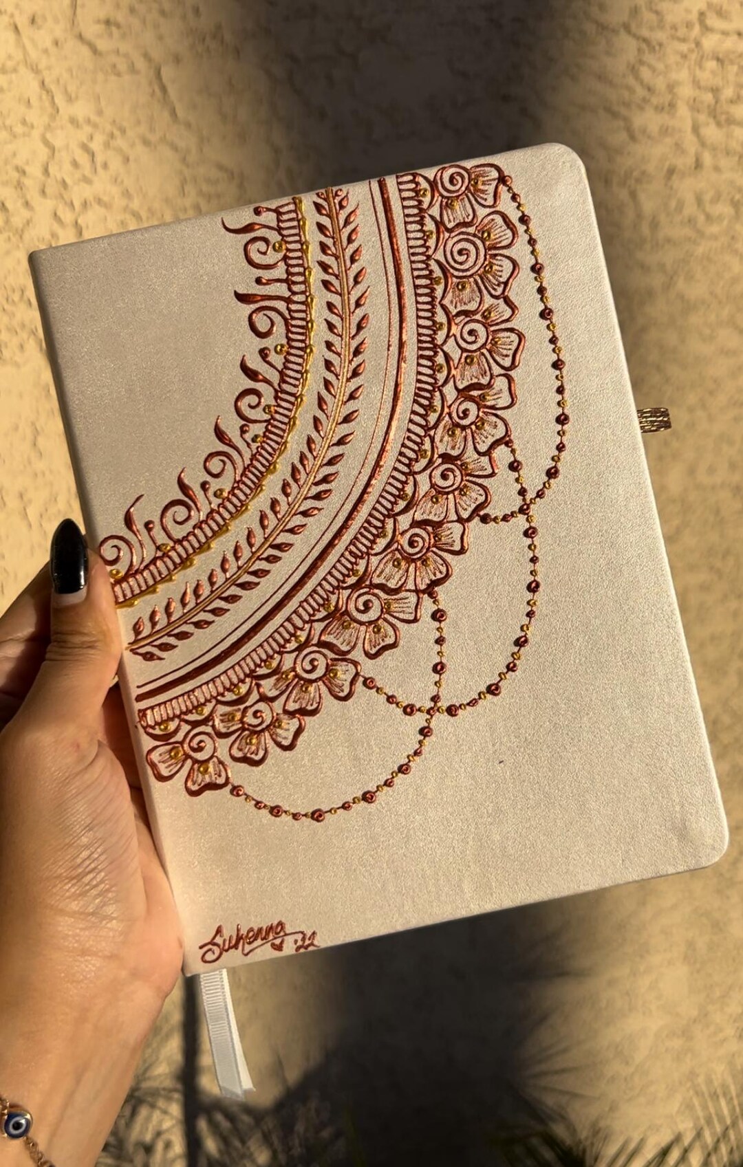 Henna Inspired Hand Painted Notebook / Journal / Diary / Planner - Etsy