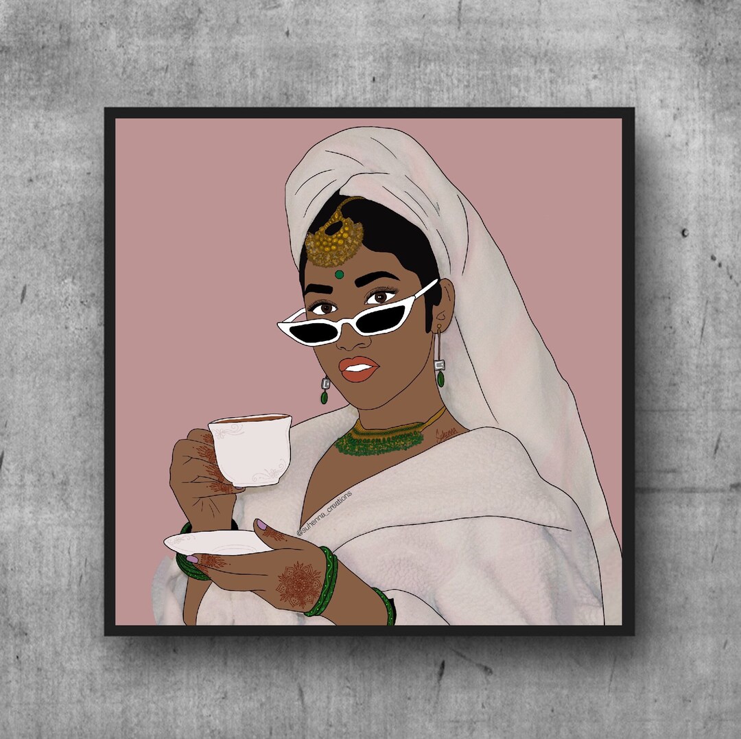 Spill the Chai Print // Desi Art // Brown Art // Indian // Tea - Etsy