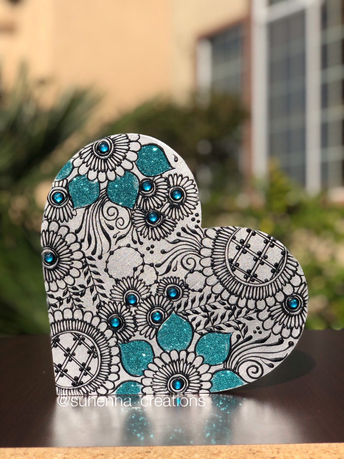 Wood Henna Heart // Hand Painted // Decor // Custom // Mendhi | Etsy