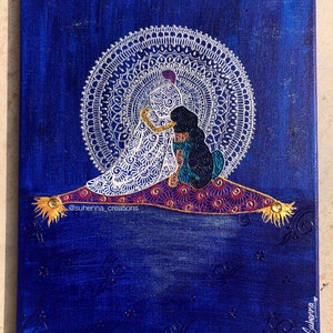 Painting Mixed tangled hand painted henna canvas // disney // disney ...