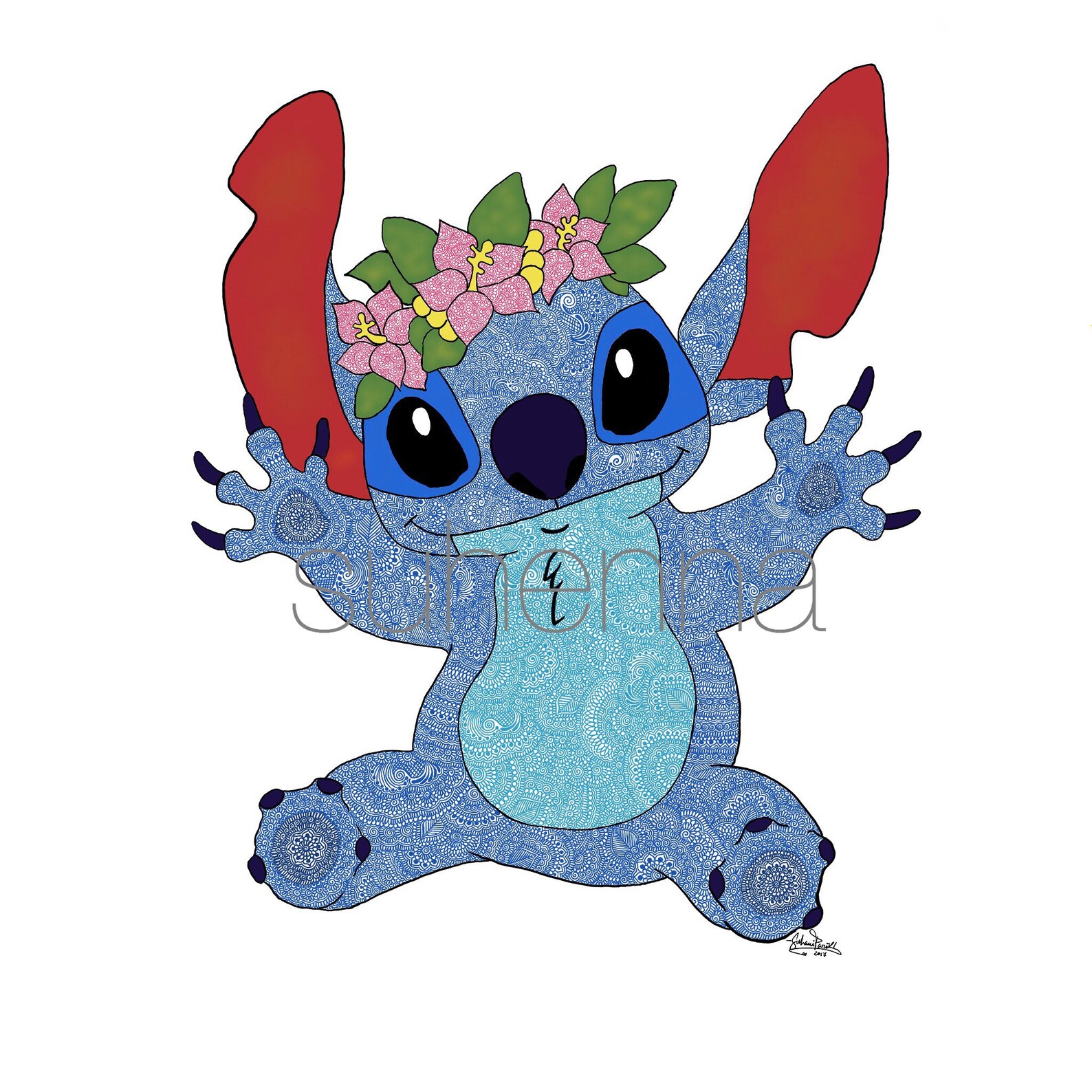 Stitch Print // Henna Stitch // Lilo and Stitch // Ohana // | Etsy