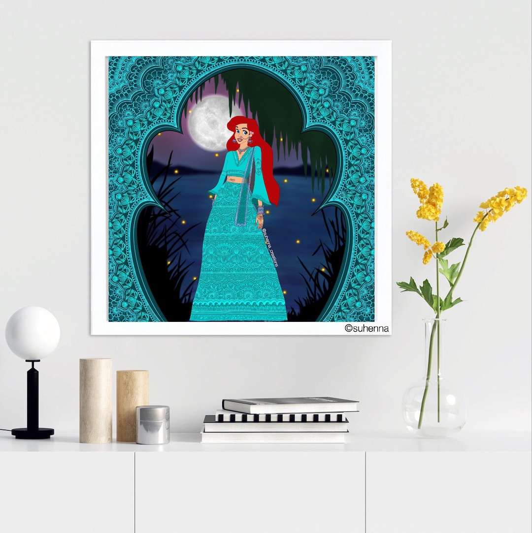 Ariel Maharani Print // Desi Art // Disney Princess // the Little ...