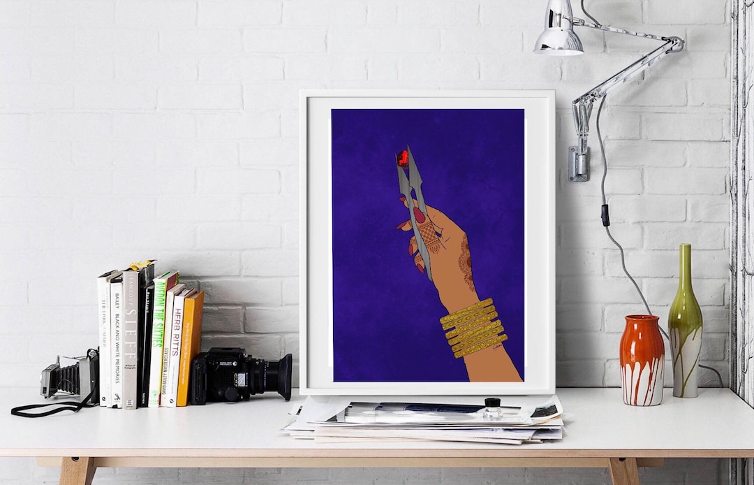 Hookah Coal Print // Indian // Desi Art // Smoke - Etsy