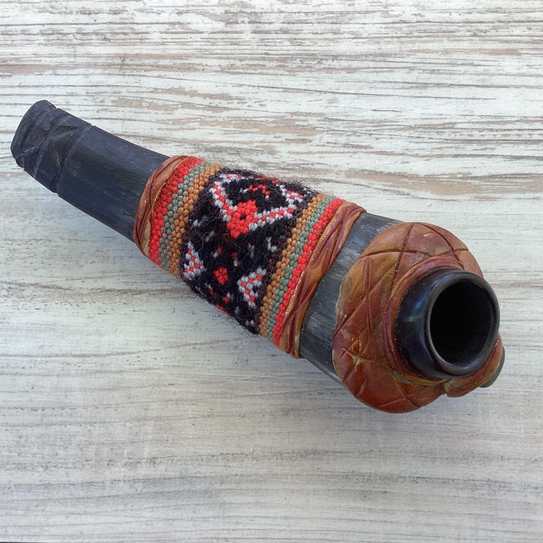 Ritual Ceremony Shamanic Pipe, Buffalo Horn Smoking Pipe, Shaman ...