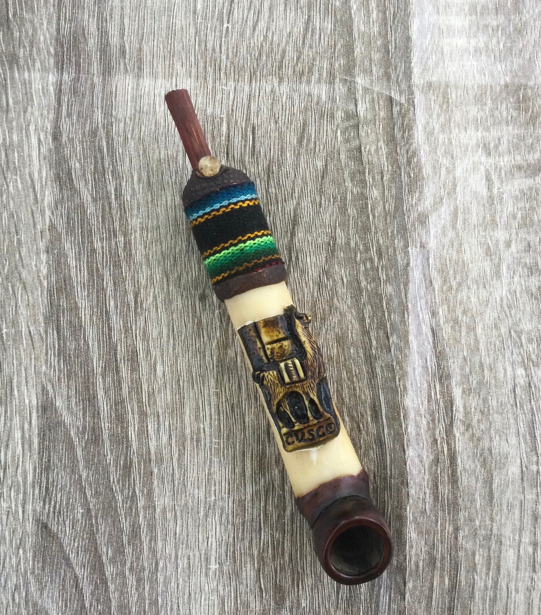 Ceremonial Shaman Smoking Pipe, Handcarved Bone Pipe, Ritual Ceremony ...