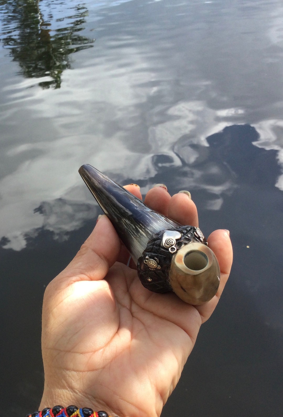 Ritual Ceremony Shamanic Pipe, Buffalo Horn Pipes, Shaman Smoking Pipe ...