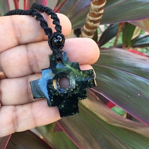 Inca Cross Pendant Necklace, Soap Stone Carved Pendant, Good Luck ...