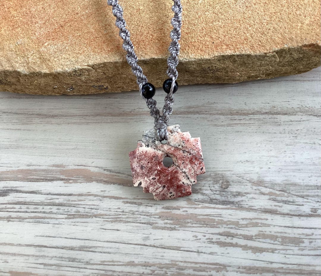 Chakana Inca Cross Pendant Necklace, Soap Stone Carved Pendant, Good ...