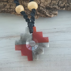 Inka Cross Necklace With Palo Santo Beads, Soap Stone Carved Pendant ...